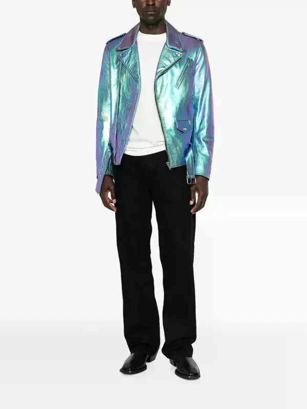 Moschino 2010s Metallic Biker Jacket