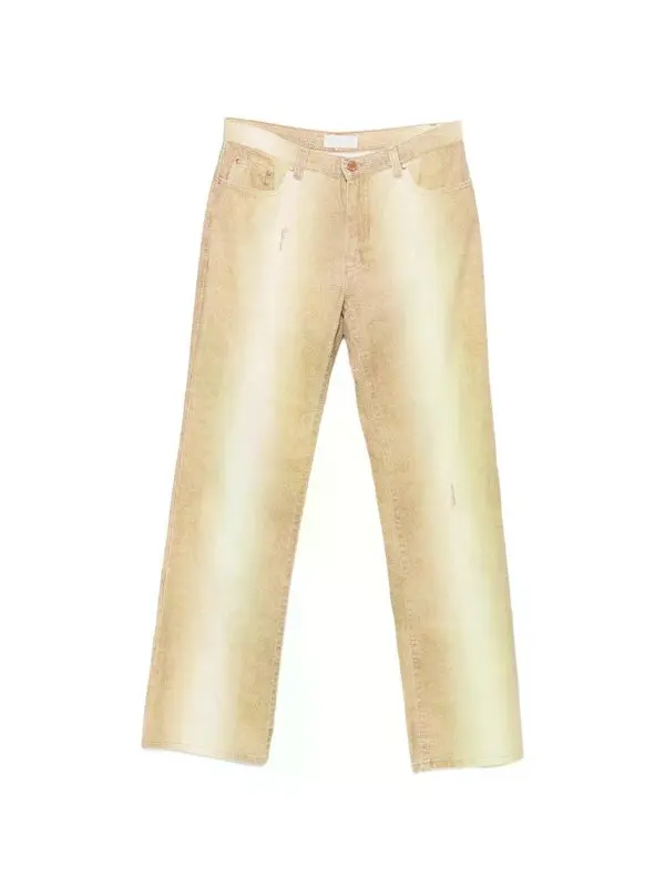 Roberto Cavalli 2000s Snakeskin-effect Straight-leg Trousers - Neutrals