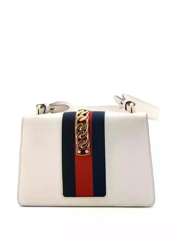 Gucci Sylvie Leather Small Shoulder Bag - White