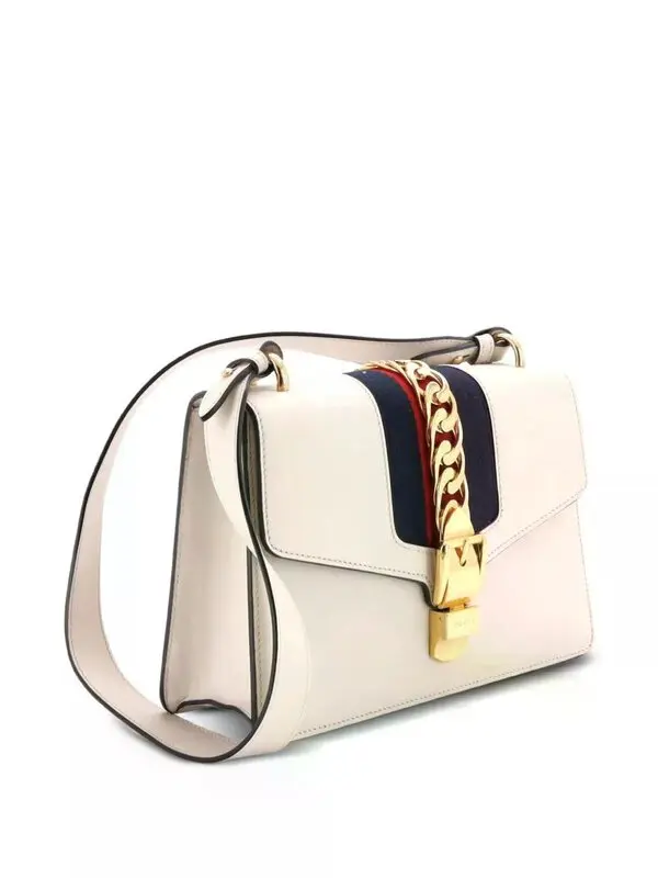 Gucci Sylvie Leather Small Shoulder Bag - White