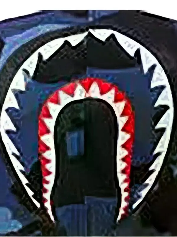 A BATHING APE Color Camo Shark Face Mask - Blue