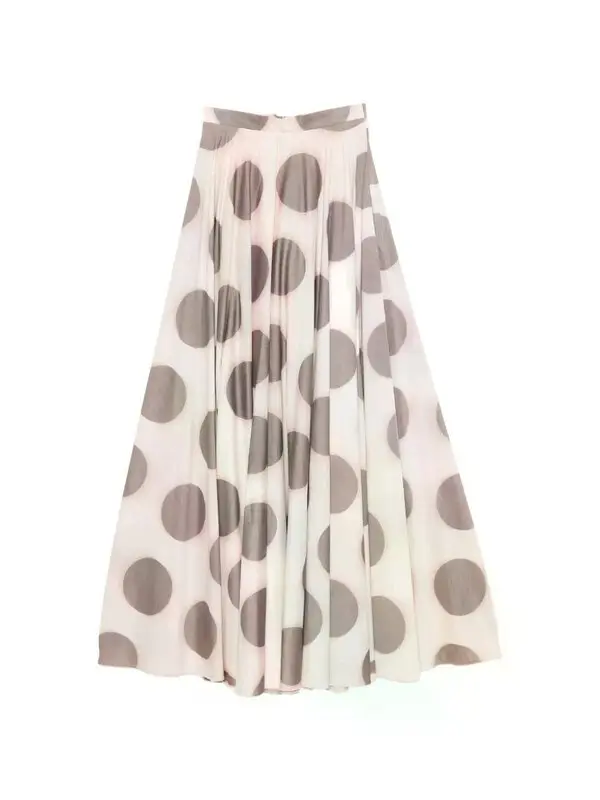 Camilla Polka-dot Pleated Maxi Skirt