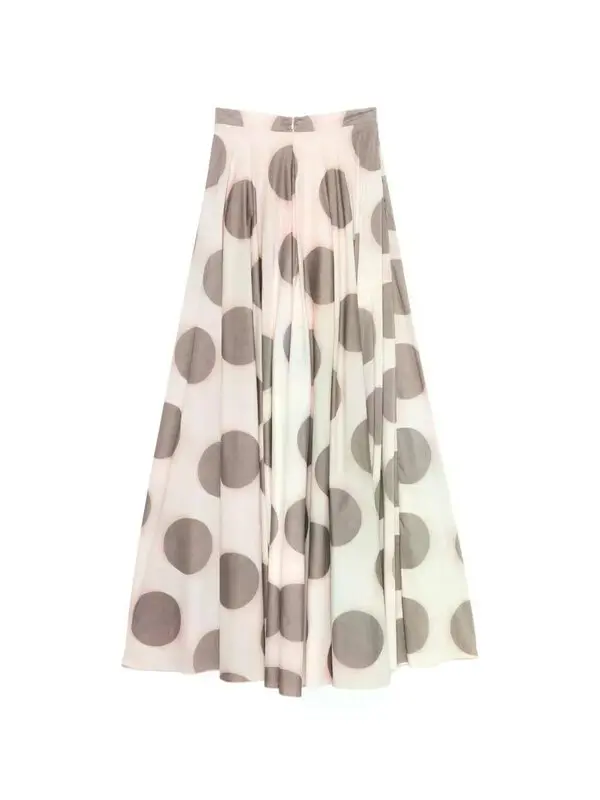 Camilla Polka-dot Pleated Maxi Skirt