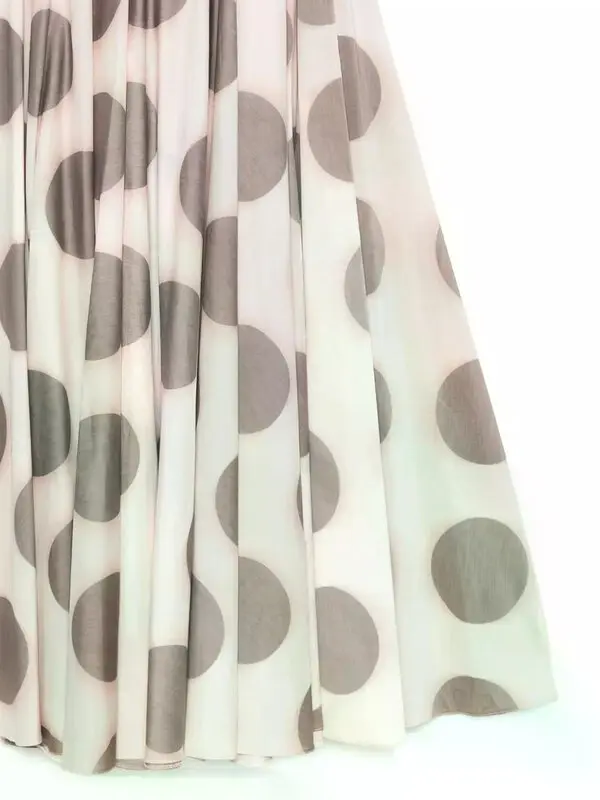 Camilla Polka-dot Pleated Maxi Skirt