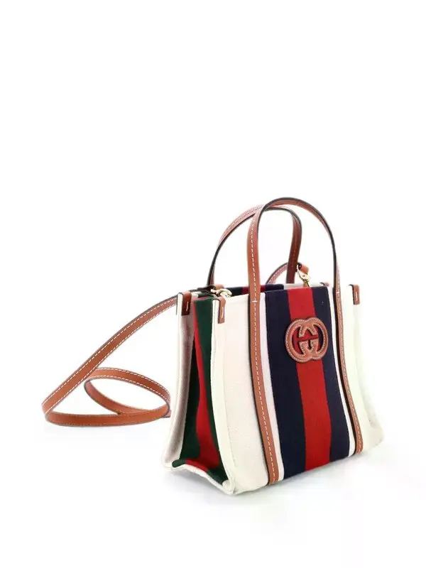 Gucci Interlocking G Web Canvas Mini Tote Bag