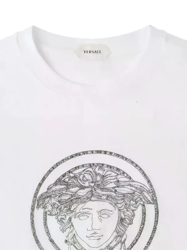 Versace Embroidered Cotton-jersey T-shirt