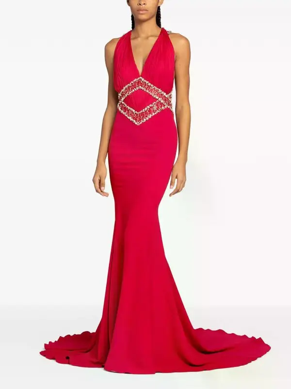Roberto Cavalli Embellished Sleeveless Gown