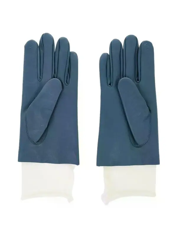 Undercover Logo-print Leather Gloves - Blue