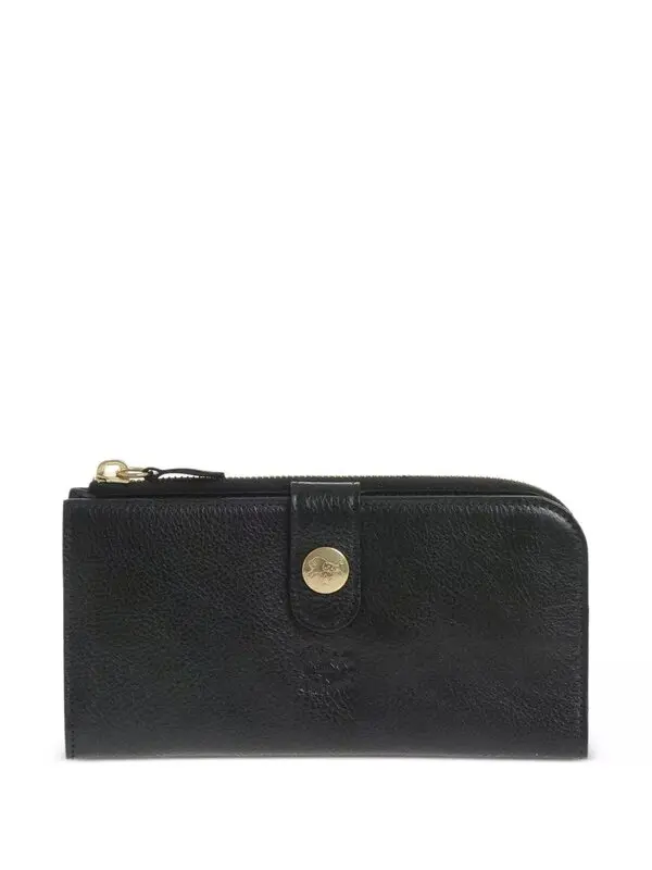 Il Bisonte Hammered Leather Engraved-logo Wallet - Black