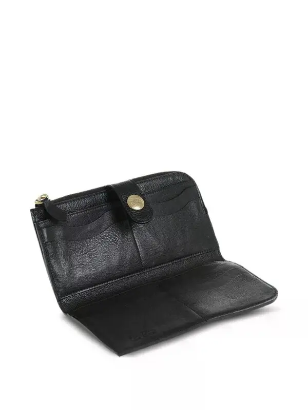 Il Bisonte Hammered Leather Engraved-logo Wallet - Black