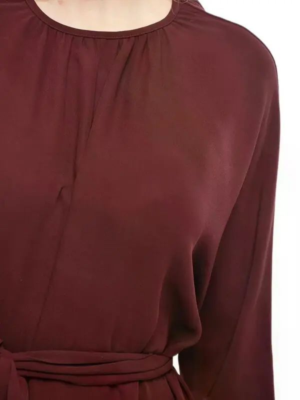 SUPER BLOND Belted Long-sleeve Maxi Dress