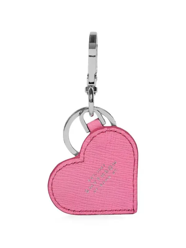 Smythson Panama-leather Heart Keyring