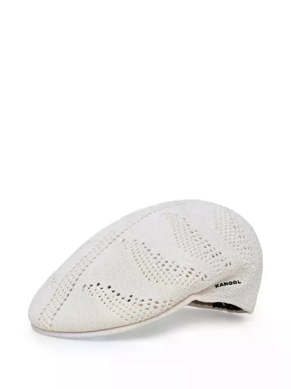 KANGOL Eyelet-knit Flat Cap - White