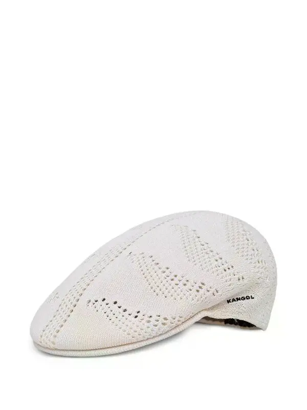 KANGOL Eyelet-knit Flat Cap - White