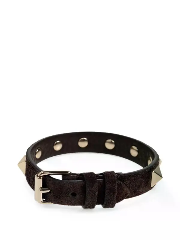 Valentino Garavani Rockstud Embellished Suede Bracelet
