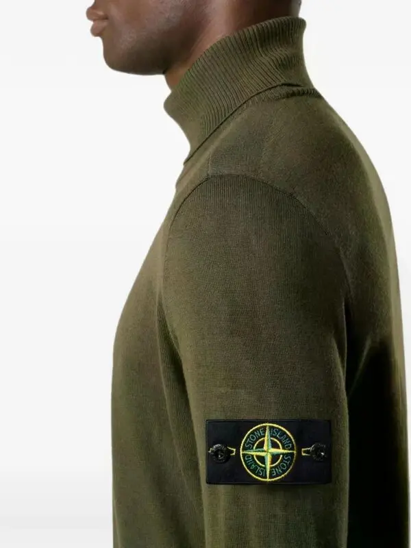 Stone Island Logo-patch Roll-neck Sweater