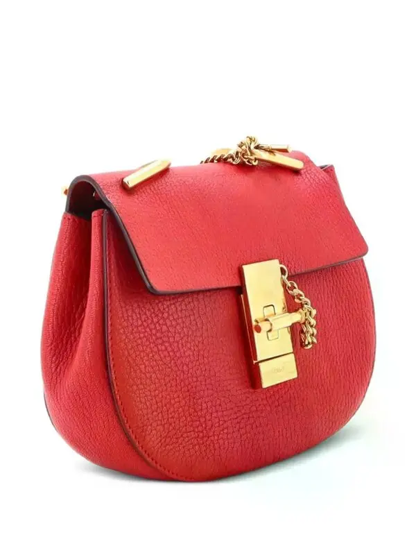 Chloé Drew Leather Mini Crossbody Bag - Red