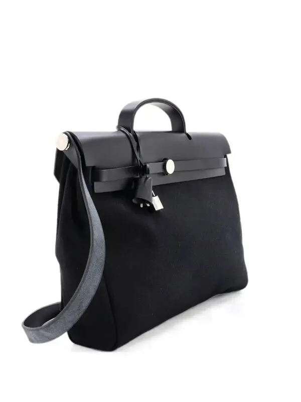 Hermès Herbag Zip Leather And Toile 39 Satchel