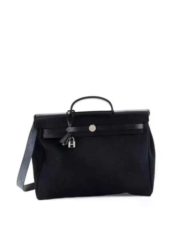 Hermès Herbag Zip Leather And Toile 39 Satchel