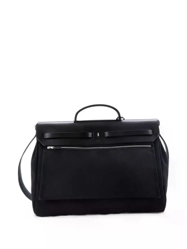 Hermès Herbag Zip Leather And Toile 39 Satchel