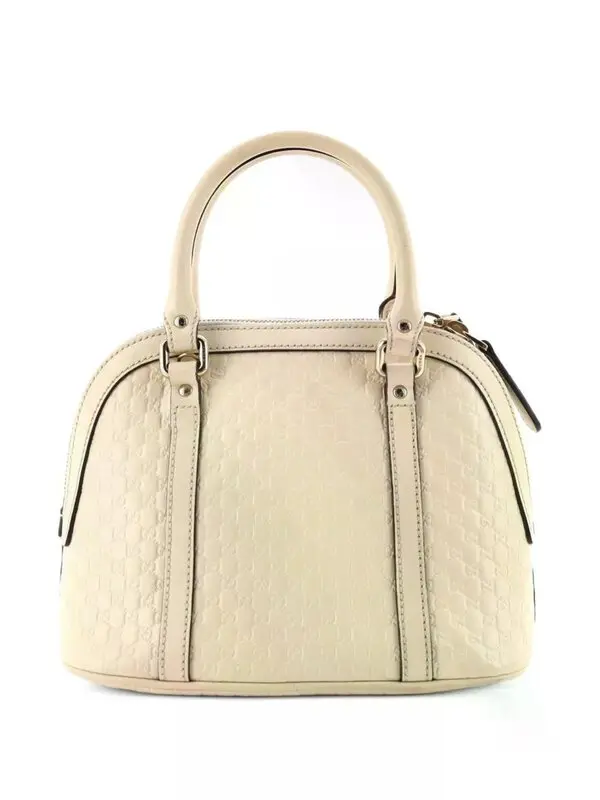 Gucci Convertible Dome Microssima Leather Mini Satchel - White