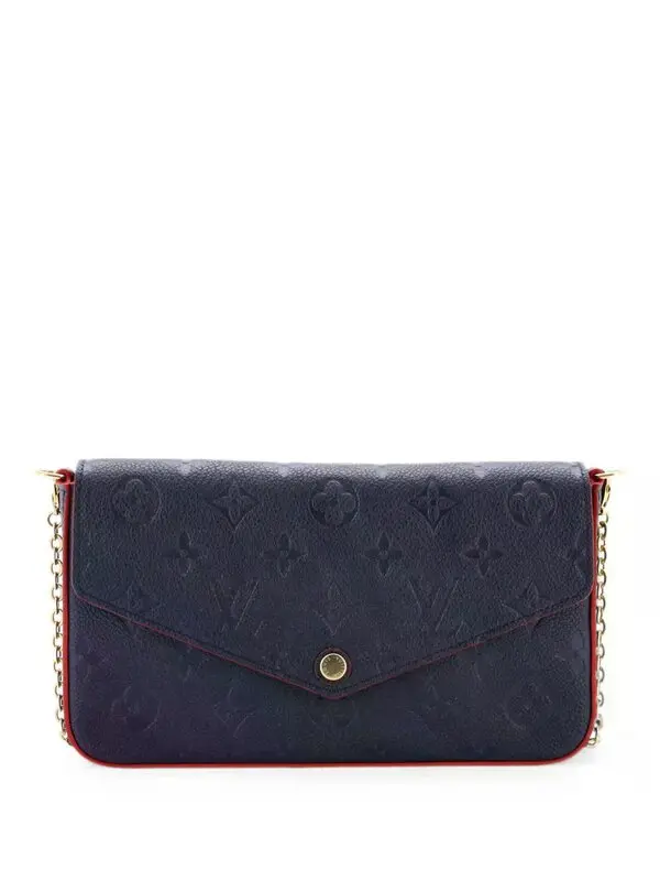 LOUIS VUITTON Felicie Pochette Monogram Empreinte Leather Crossbody Bag - Blue