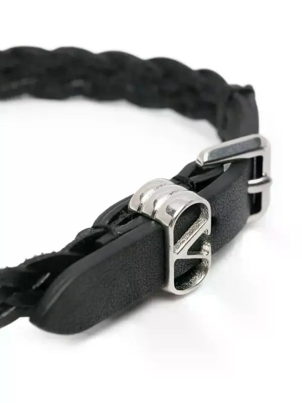 Valentino Garavani Ovalette Braided-leather Bracelet