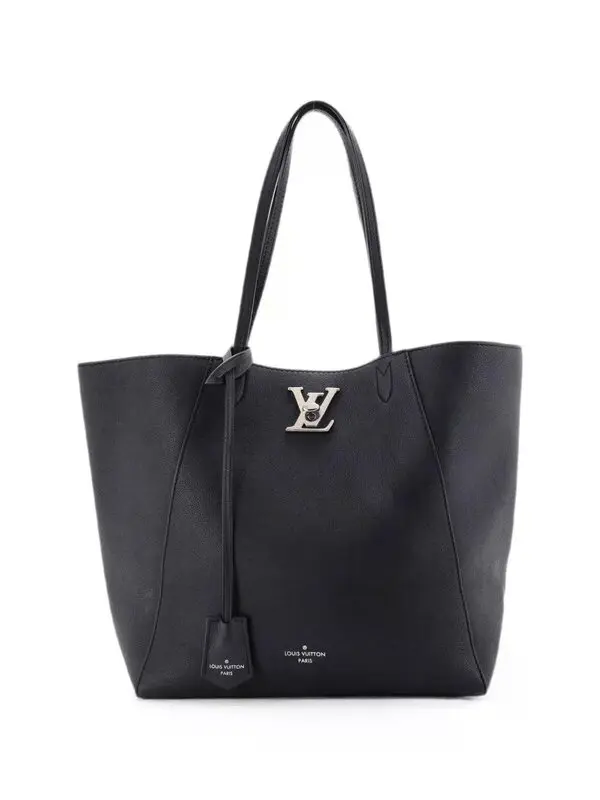 LOUIS VUITTON Lockme Cabas Leather Tote Bag