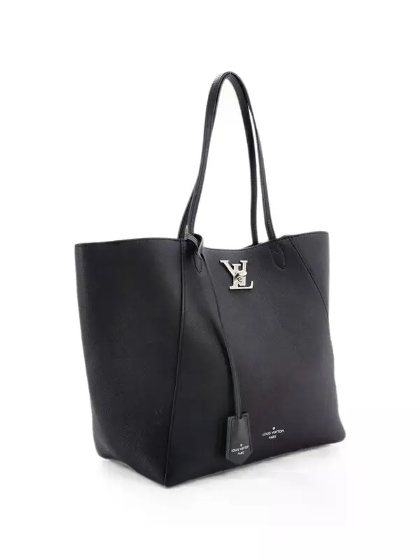 LOUIS VUITTON Lockme Cabas Leather Tote Bag
