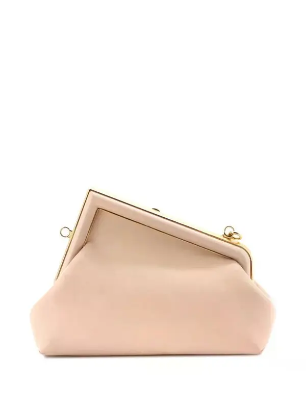 Fendi First Bag Leather Small Clutch Bag - Neutrals