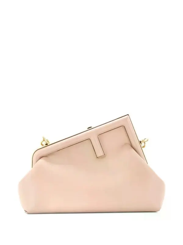 Fendi First Bag Leather Small Clutch Bag - Neutrals
