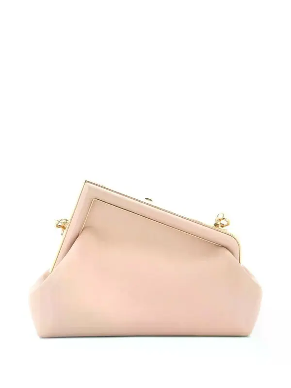 Fendi First Bag Leather Small Clutch Bag - Neutrals