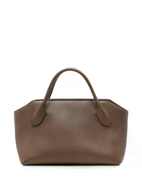 THE ROW Terrasse Bauletto Leather Tote Bag - Brown