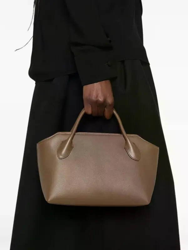 THE ROW Terrasse Bauletto Leather Tote Bag - Brown