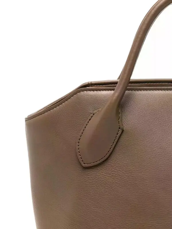 THE ROW Terrasse Bauletto Leather Tote Bag - Brown