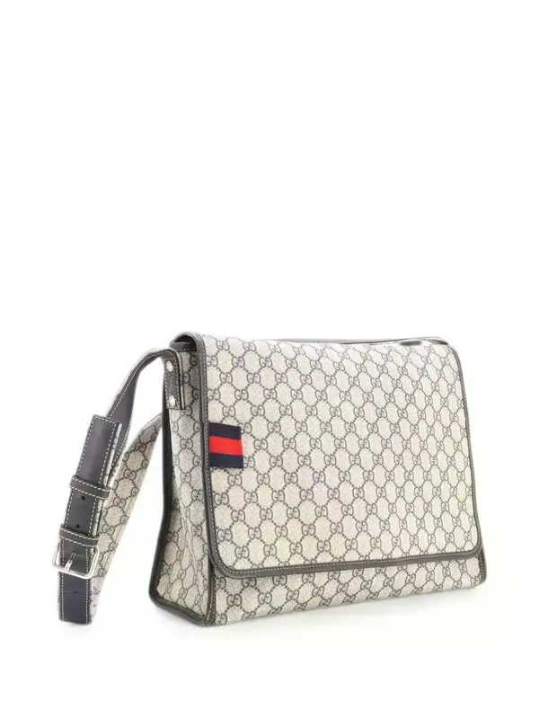 Gucci Web Loop Messenger Gg Coated Canvas Large Crossbody Bag
