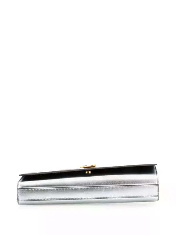 Saint Laurent Classic Monogram Metallic Calfskin Long Clutch Bag