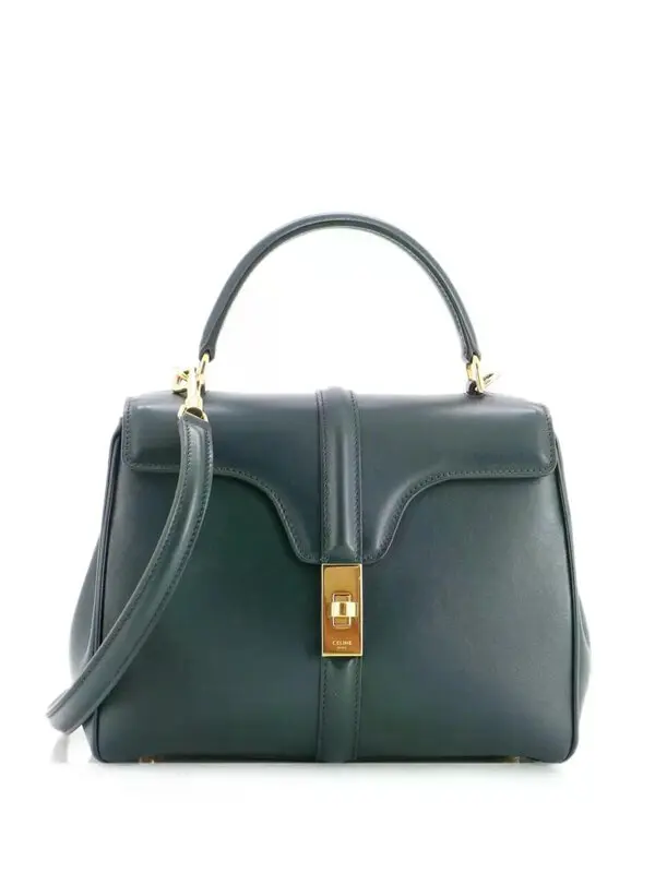 Celine 16 Top Handle Bag Smooth Calfskin Small Satchel - Green