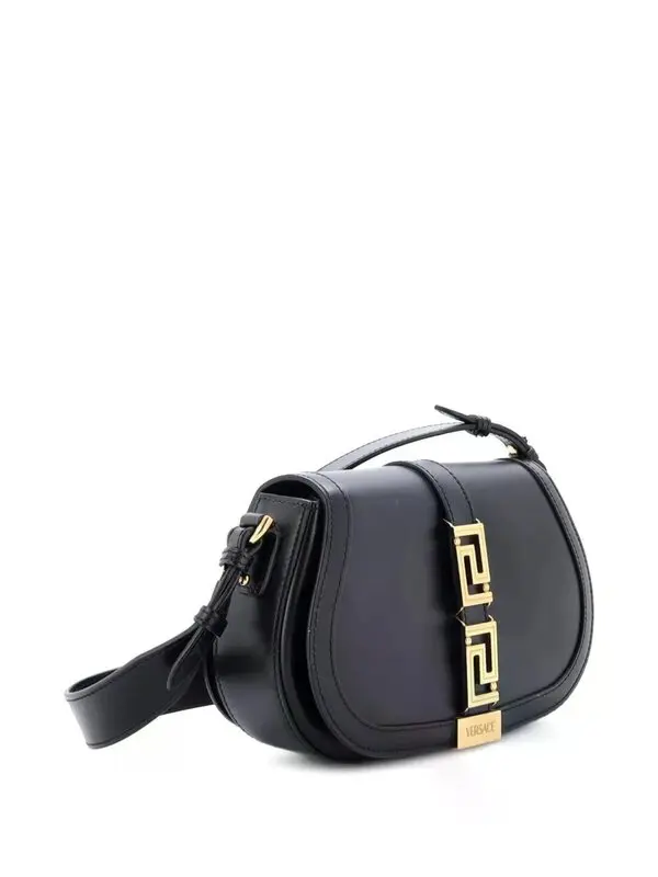 Versace Greca Goddess Leather Medium Shoulder Bag - Black