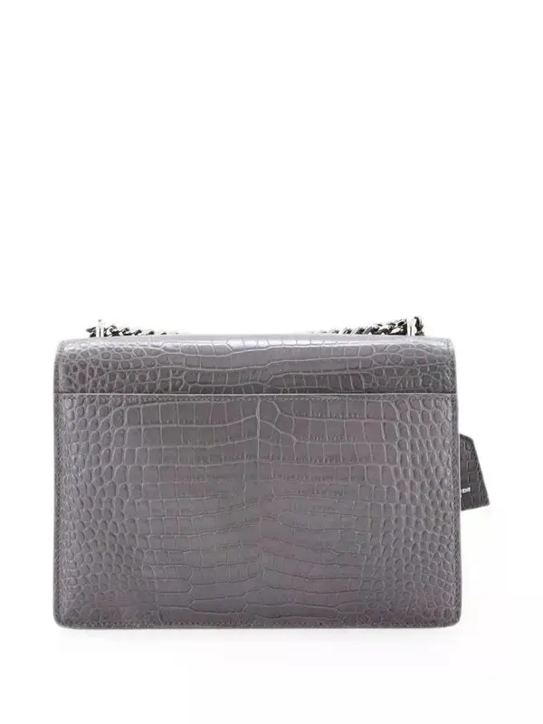 Saint Laurent Sunset Crocodile Embossed Leather Medium Crossbody Bag