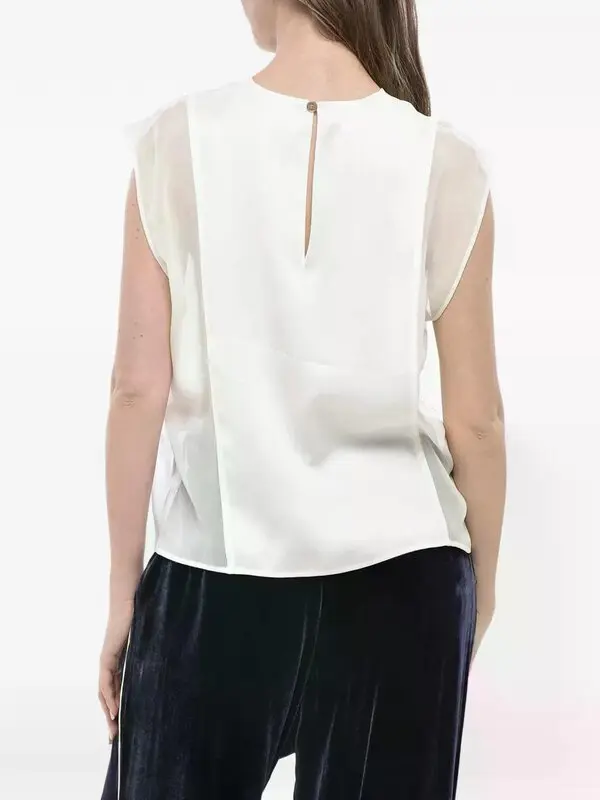 GENNY Satin-chiffon Top