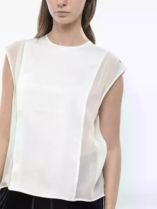 GENNY Satin-chiffon Top