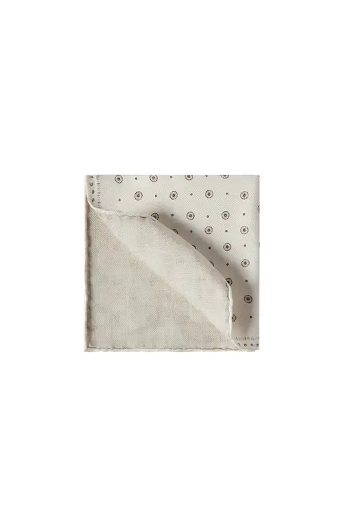 Brunello Cucinelli Silk Pocket Square With Geometric Design
