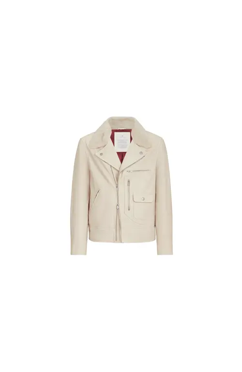 Brunello Cucinelli Nappa Leather Biker Jacket With Thermore® Padding And Detachable Shearling Collar