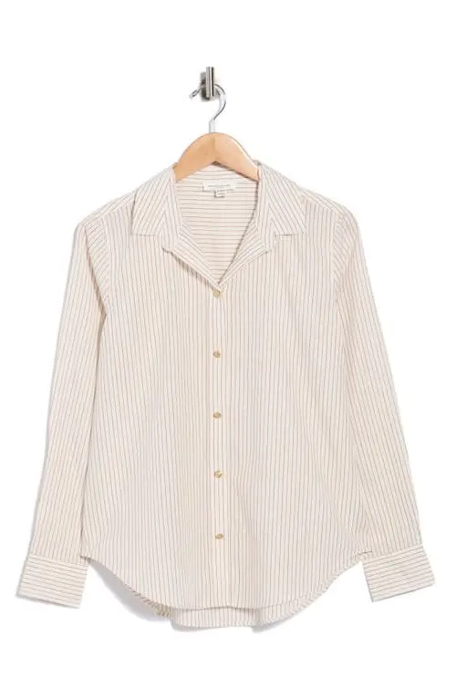 BEACHLUNCHLOUNGE Bentley Striped Cotton Button-up Shirt - Cinnamon