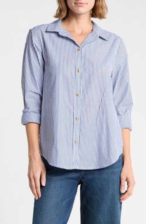 BEACHLUNCHLOUNGE Bentley Striped Cotton Button-up Shirt - Santorini