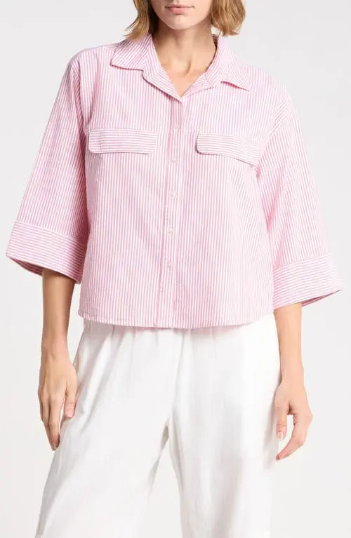 BEACHLUNCHLOUNGE Jennie Button-up Shirt - Ruby Ring