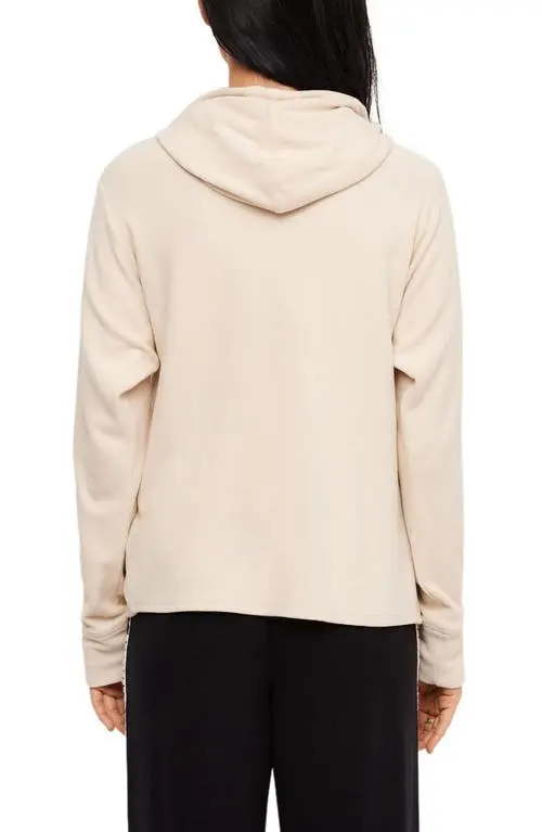 Karen Kane Rhinestone Drawstring Crossover Hoodie - Ecru