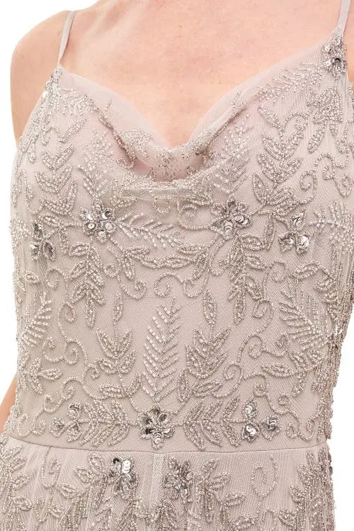 BEAUUT Embellished Sequins Cowl Maxi Dress