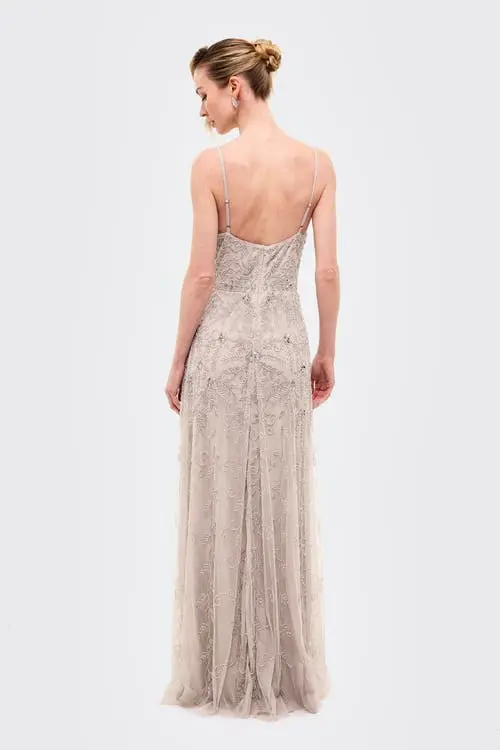 BEAUUT Embellished Sequins Cowl Maxi Dress